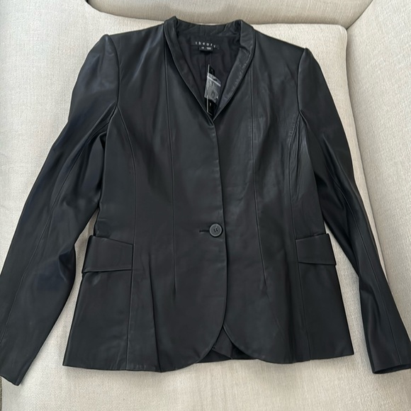 Theory | Jackets & Coats | Nwt Theory Black Leather Blazer | Poshmark